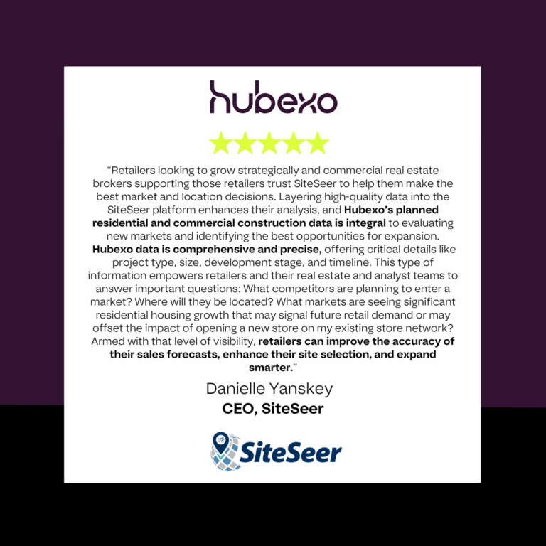 Planned Developments Testimonial — SiteSeer: Use Hubexo Data to Grow ...
